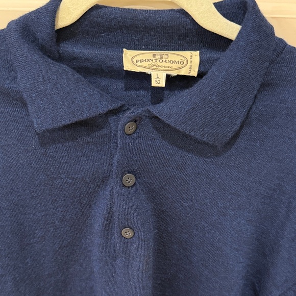 Pronto Uomo | Sweaters | Pronto Uomo Deep Blue Polo Sweater L | Poshmark
